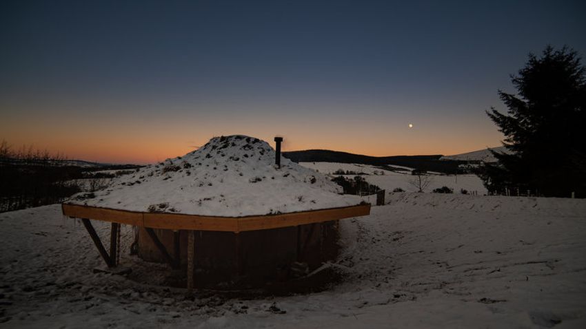Hobbit Hideaway with Geodesic Skylight on Ben Rinnes Mt. in Scotland