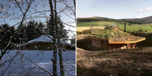 Hobbit Hideaway with Geodesic Skylight on Ben Rinnes Mt. in Scotland