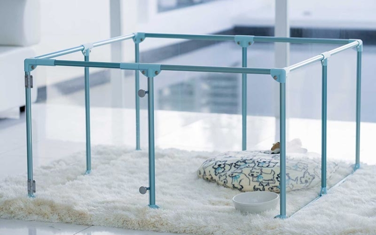Lucidium Dog Pens by Clearly Loved Pets Feature Acrylic Walls