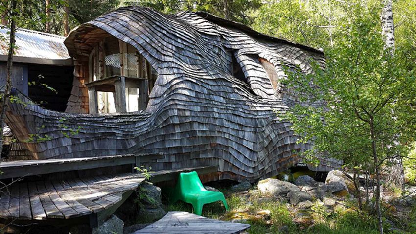 Sweden’s Eco-Friendly Accordion House Has a Retractable Living Room