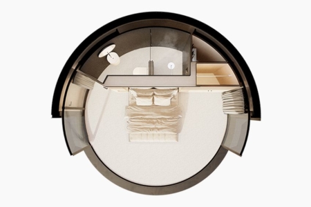 LumiPod Prefab Cabin With Curved Glass is Modern Nature Retreat