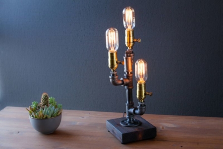 Steel Pipe Table Lamps Add Steampunk Style to Your Home Decor