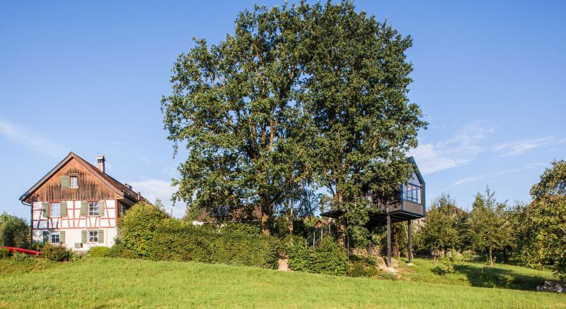 This Prefabricated Treehouse in Switzerland is Built for Two Friends