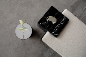 Coexist Daybed by Slash Objects Combines Marble, Brass, Steel & Wool