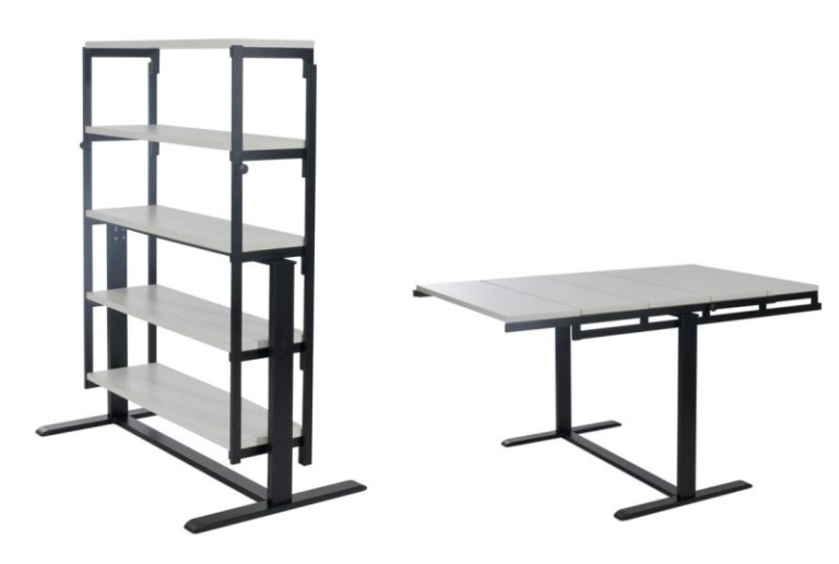 This Transforming Dining Table Becomes a Shelf in a Jiffy