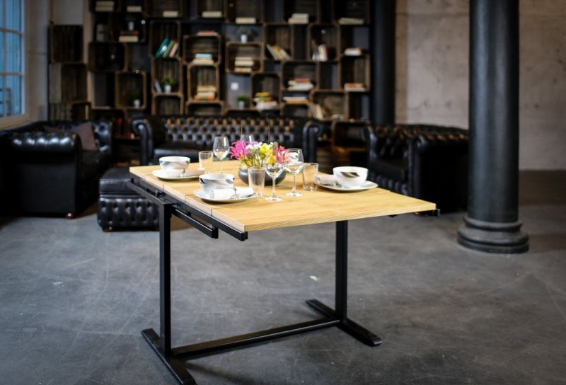 This Transforming Dining Table Becomes a Shelf in a Jiffy
