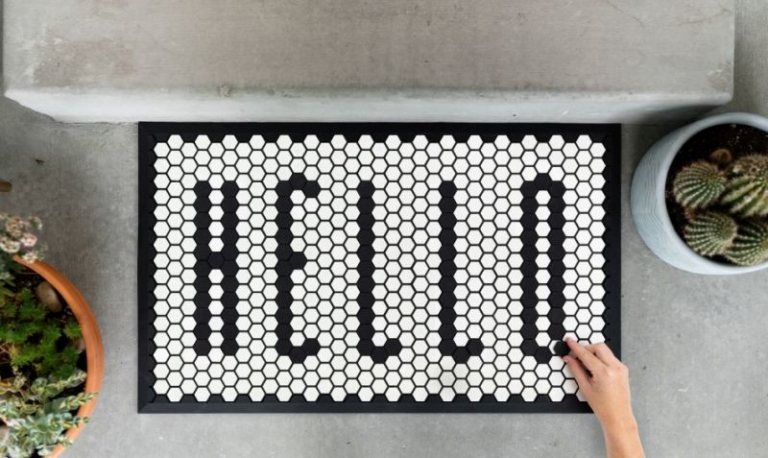 Letterfolk Designs Tile Mat is Customizable Doormat for Homes