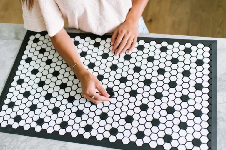 Letterfolk Designs Tile Mat is Customizable Doormat for Homes