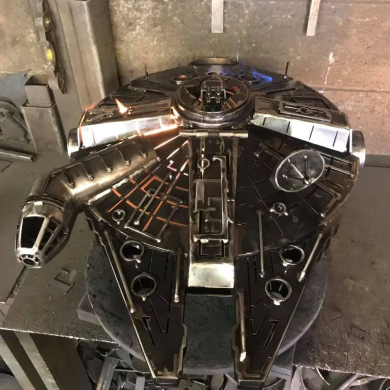 DIY Millennium Falcon Fire Pit is Perfect for the Galaxy Far, Far Away