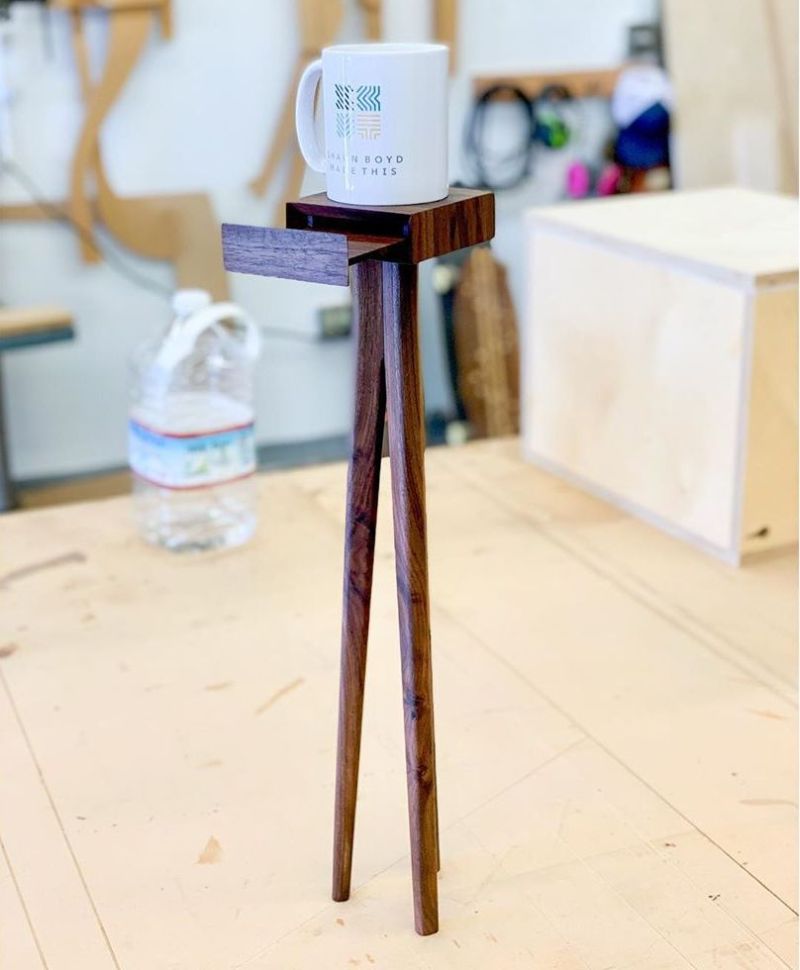 Shaun Boyd Makes Collapsible One Cup Coffee Table with a Drawer
