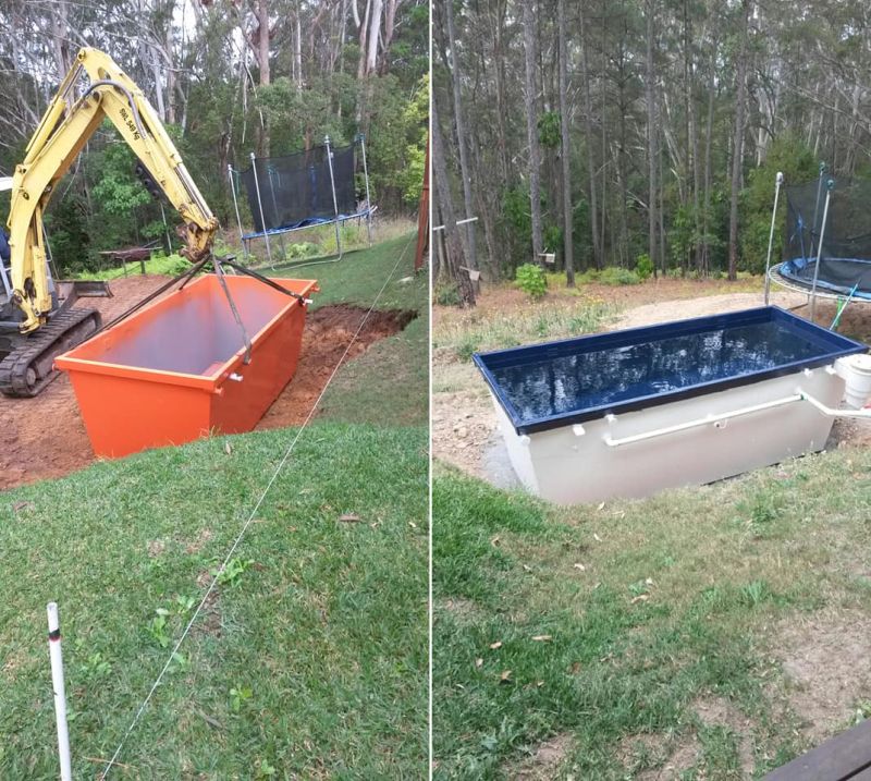 Aussie Dad Builds Backyard Swimming Pools out of Skip Bins