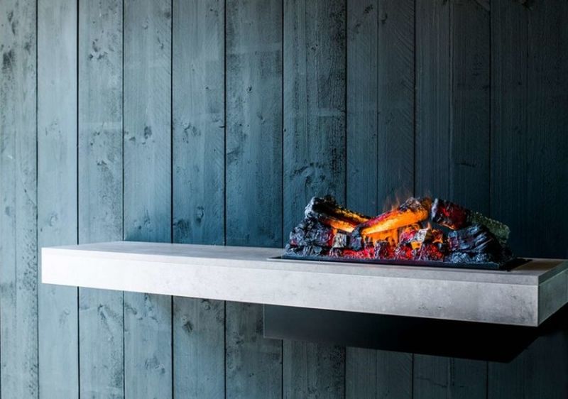 Dimplex Concrete Shelf Fireplace is Perfect for Minimalist Interiors