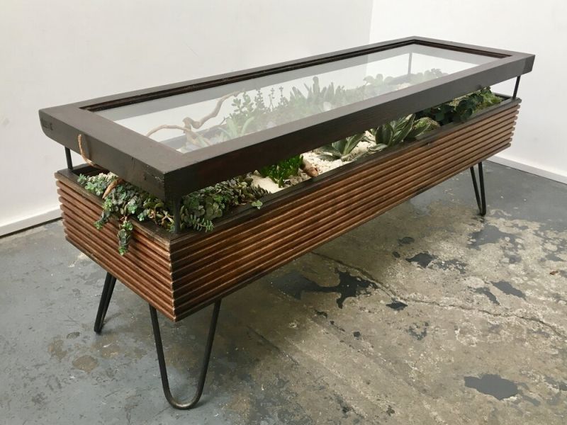 Hackney Botanical Terrarium Tables with Sash-Windows as Table Tops