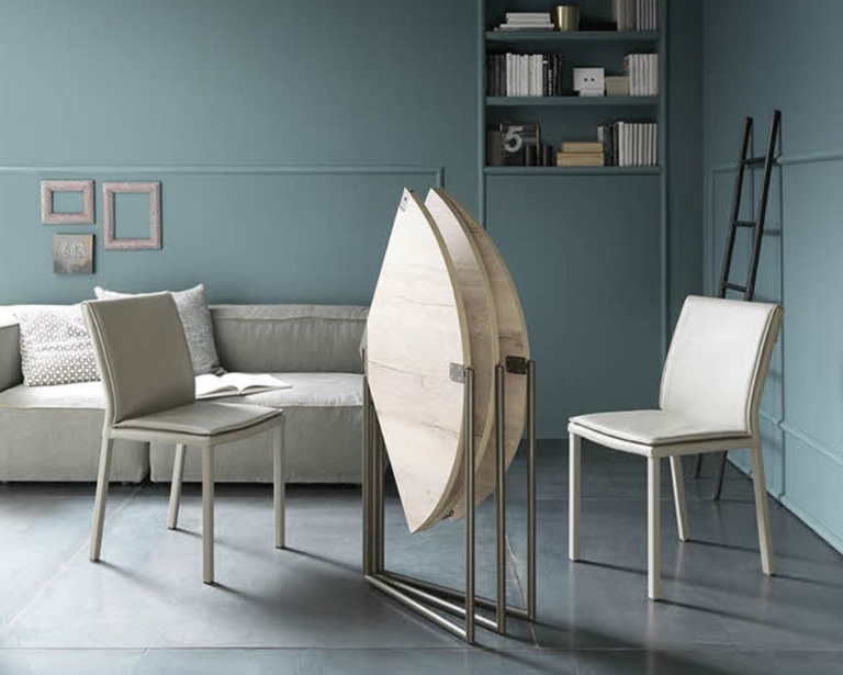 Icaro Tri-Fold Table Collapses Into a 3-inch Thick Pile for Easy Storage