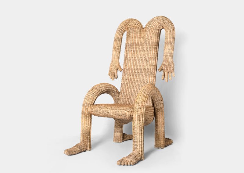 Chris Wolston Designs Nalgona Wicker Chairs in Shape of Humans