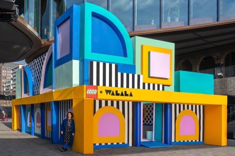 Camille Walala Designs Life-Sized LEGO House with 8 Feet Slide