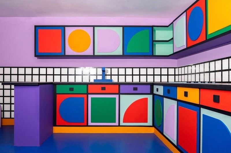 Camille Walala Designs Life-Sized LEGO House with 8 Feet Slide