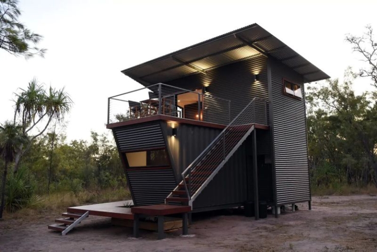 Two Story Rental Cabin in Australia Made from Shipping Containers