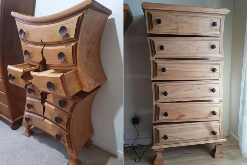 Kiwi Woodworker's Dressers that Appear Damaged take Internet by Storm