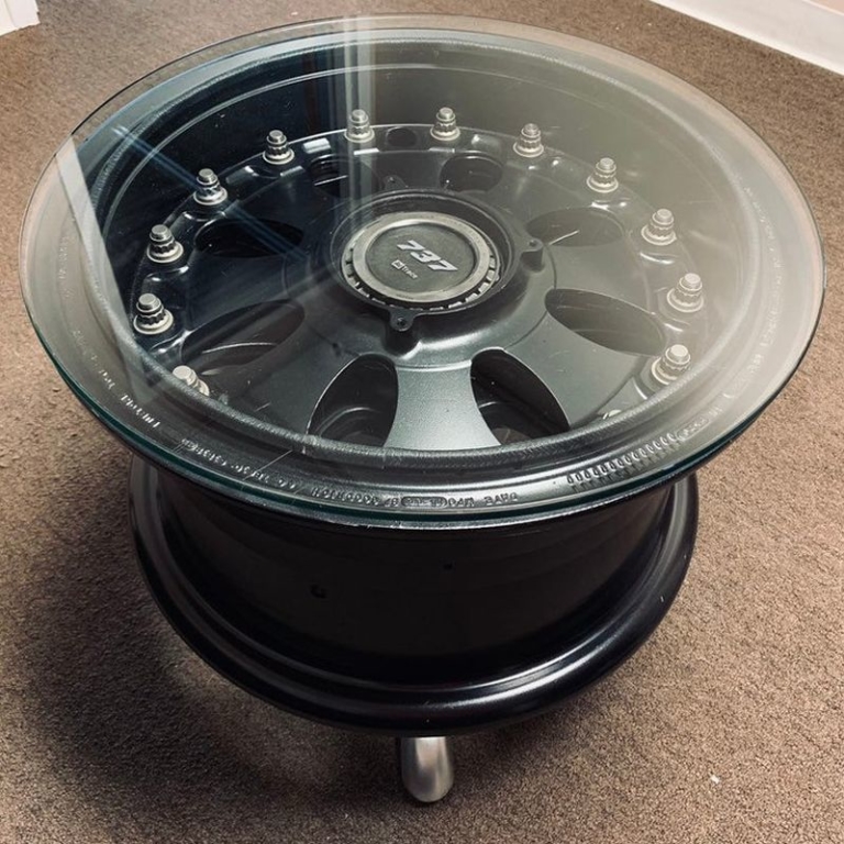 This Coffee Table is Made from Boeing 737 Main Wheel