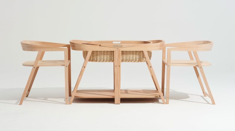 This Award Winning Wooden Cradle Evolves with the Baby