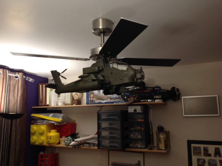 DIY Apache Helicopter Ceiling Fan will be Focal Point in Your Room