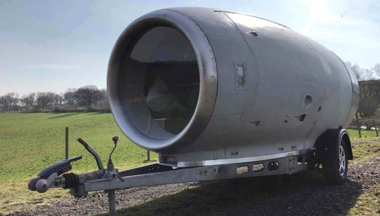 Aerospace Mechanic Turns Jet Engine into Caravan Pod