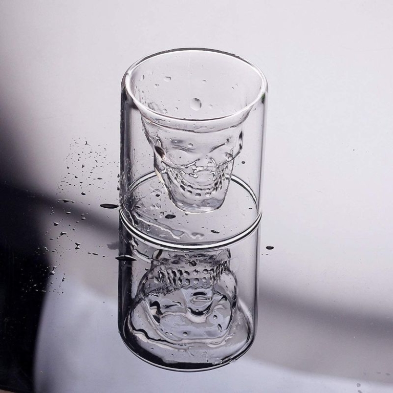 Double-Layer Skull Glass for Halloween Party and More