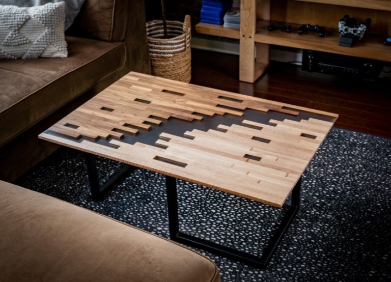 Clear Epoxy Pixelated Coffee Table by Zac Builds is Simply Cool