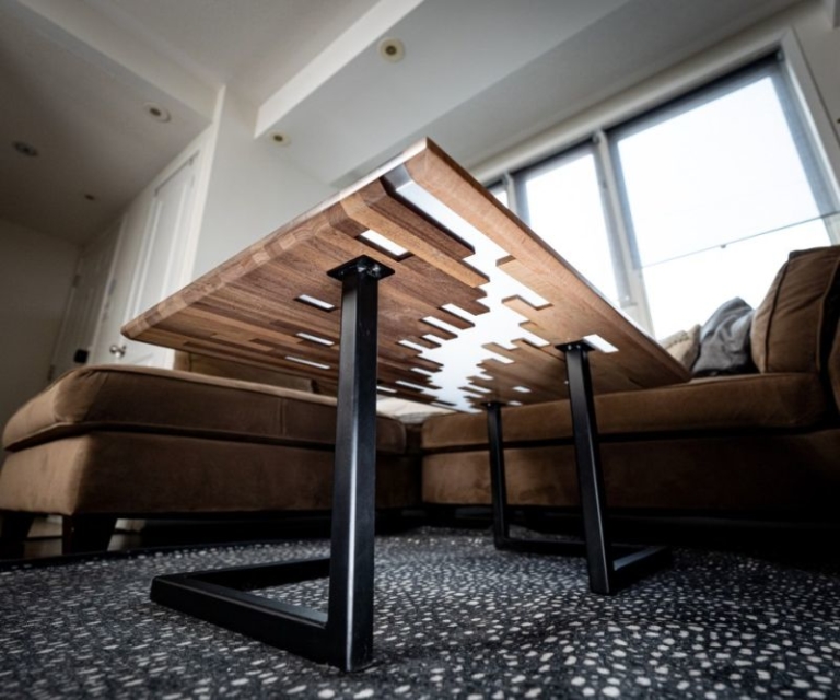 Clear Epoxy Pixelated Coffee Table by Zac Builds is Simply Cool