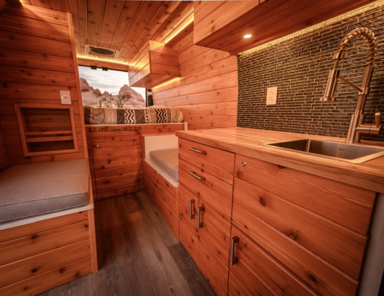 Customized Boho Camper Vans with Wooden Interiors Start at $36K