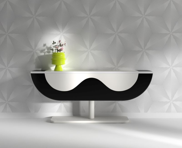 Karim Rashid KIUSO Folding Table Touts Organic Curves, Vibrant Colors