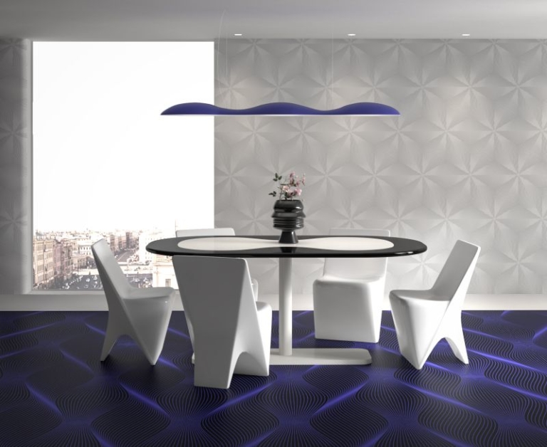 Karim Rashid KIUSO Folding Table Touts Organic Curves, Vibrant Colors