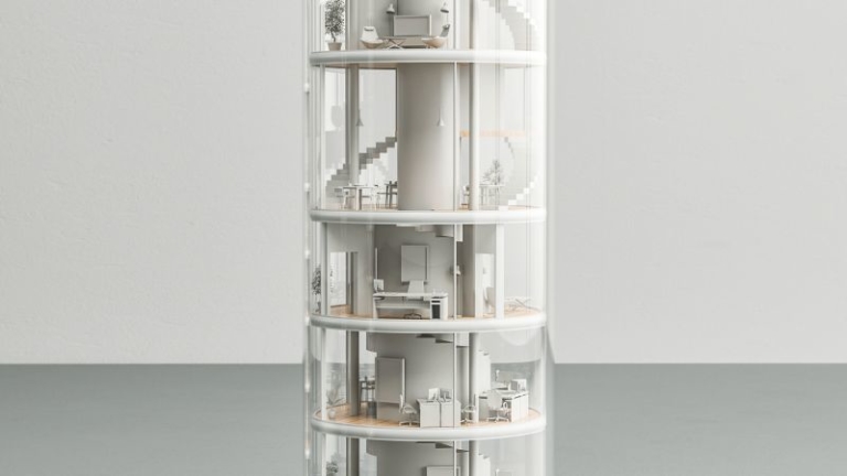 Tokyo Sky Dining Table has Highly Detailed Skyscrapers in its Legs