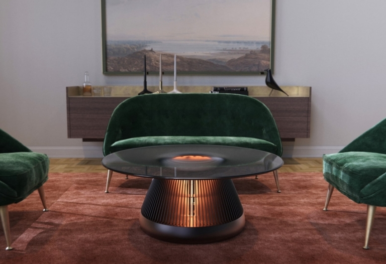 The Hearth Electric Fireplace is Elegantly Disguised as Coffee Table