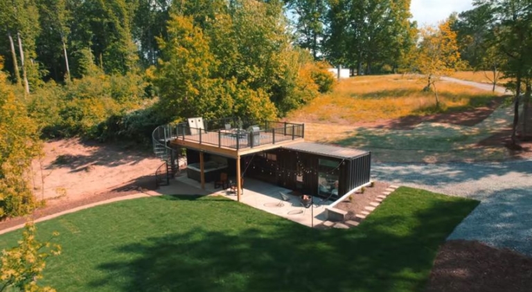 This Shipping Container Rental Features Expansive Rooftop Deck