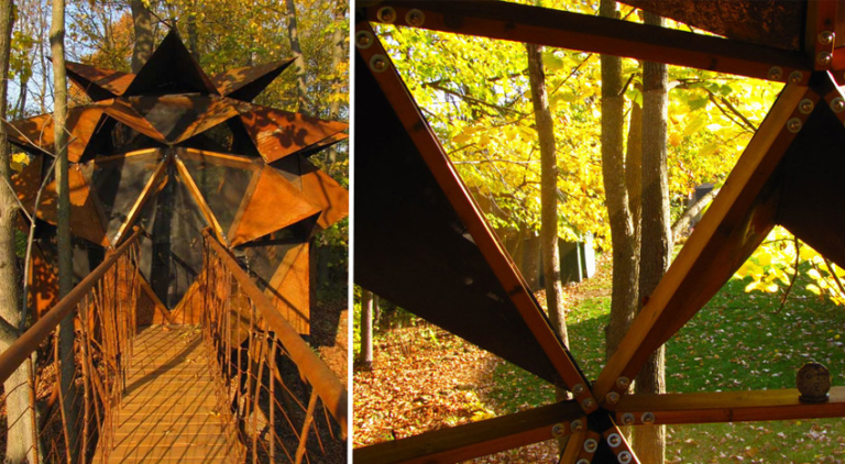 O2 Treehouse Transforms Junkie Backyard Into a Copper Nest