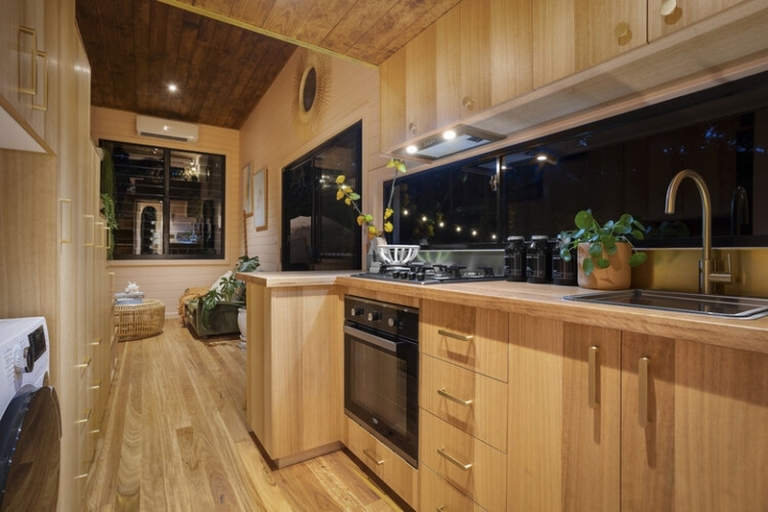 Roll on Home Tiny House With Timber Exterior is up for Grabs