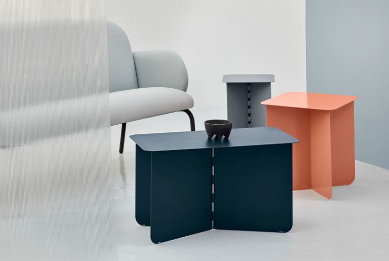 The Colorful Hinge Side Table Exudes Beauty in Simplicity
