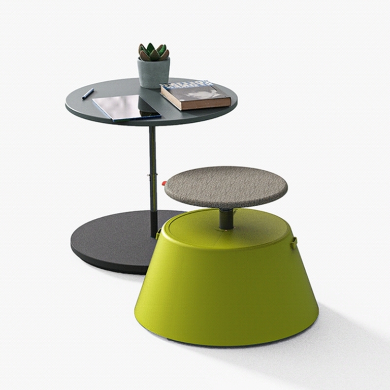 This Portable and Stackable Chair Table Combo is Made up of Fiberglass