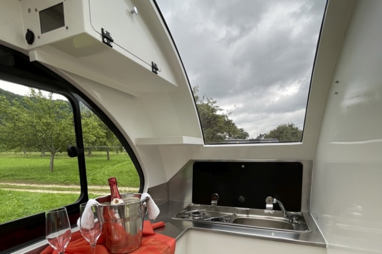 Hunter Nature RAPTOR XC Teardrop Camper Features Slide-out Bedroom