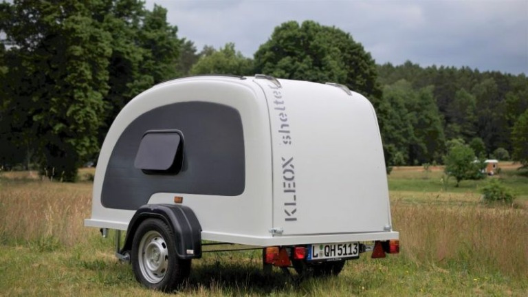 Lightweight Fiberglass KLEOX Mini Camping Trailers are Towable by EVs