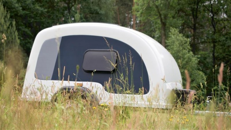 Lightweight Fiberglass KLEOX Mini Camping Trailers are Towable by EVs