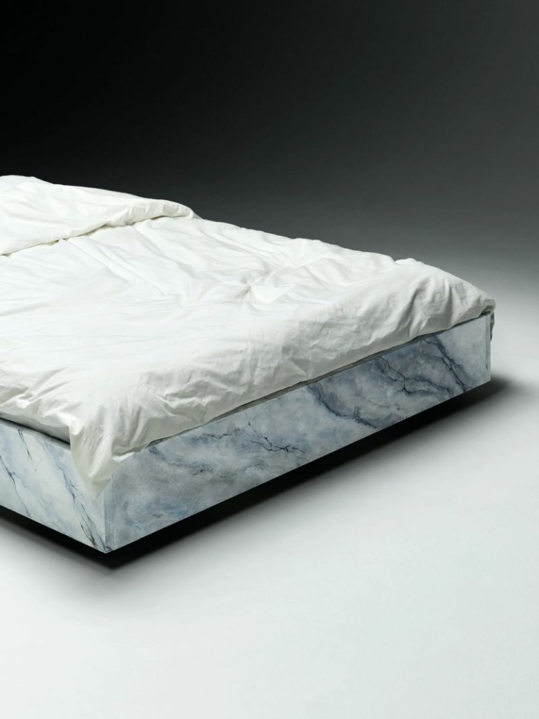 Floating Marble Bed Displays the Art of Marbling With an Aesthetic Appeal