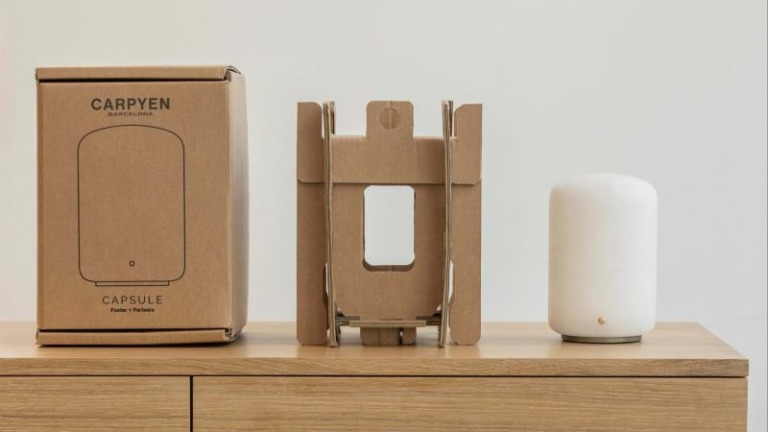 Capsule Table Lamps by Foster & Partners are Made From Alabaster Rock