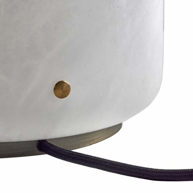 Capsule Table Lamps by Foster & Partners are Made From Alabaster Rock
