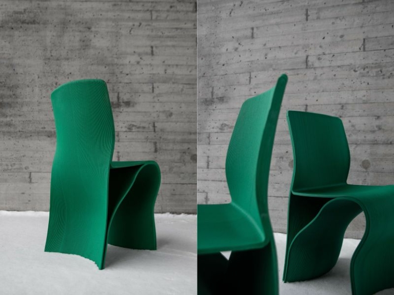 3D-Printed Kelp Chair is Made of Recycled Fishing Nets and Wood Fiber