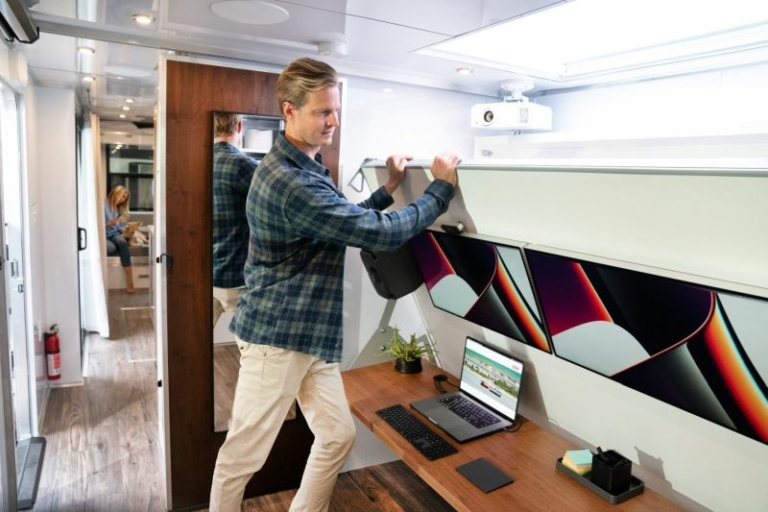 Living Vehicle's Off-Grid Travel Trailer is Apple fan's Workstation on ...