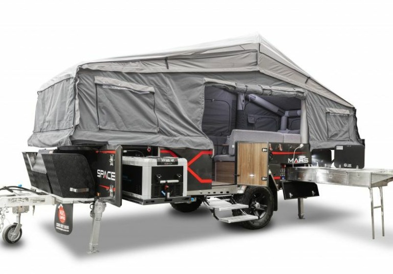 Mars Space X Air Inflatable Camper Pops up & Stabilizes Automatically