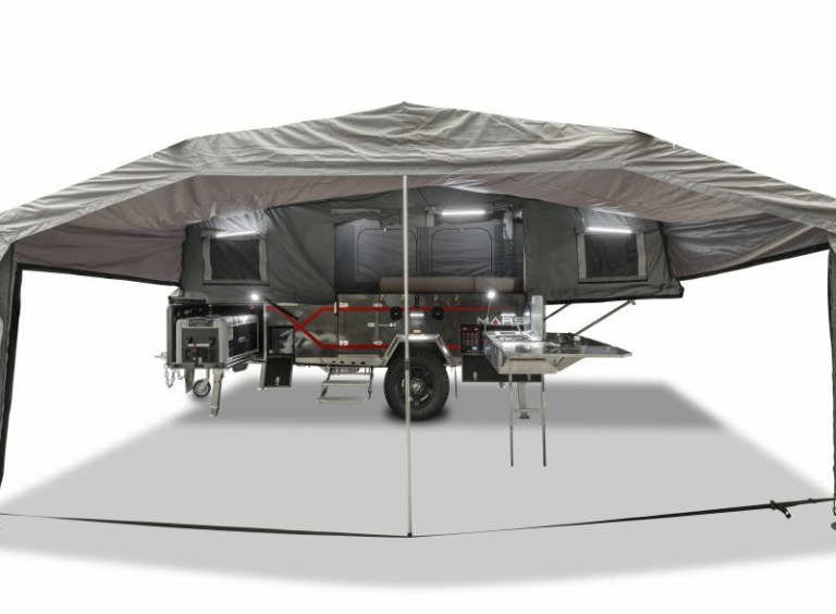 Mars Space X Air Inflatable Camper Pops up & Stabilizes Automatically
